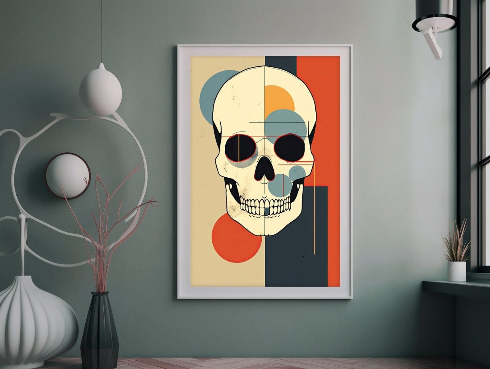 Bauhaus Skull Wall Art, Gothic Digital Print, Boho Skull Art Print ...