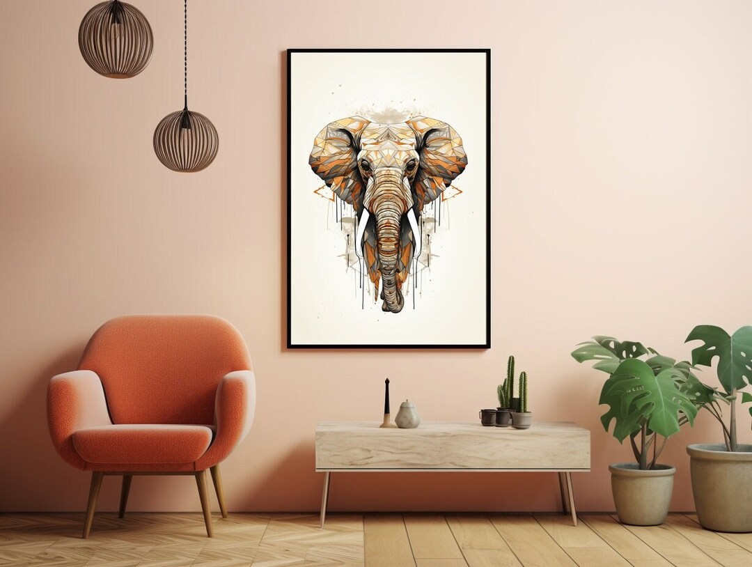 Elephant Wall Art, Digital Download, Elephant Painting Print ...