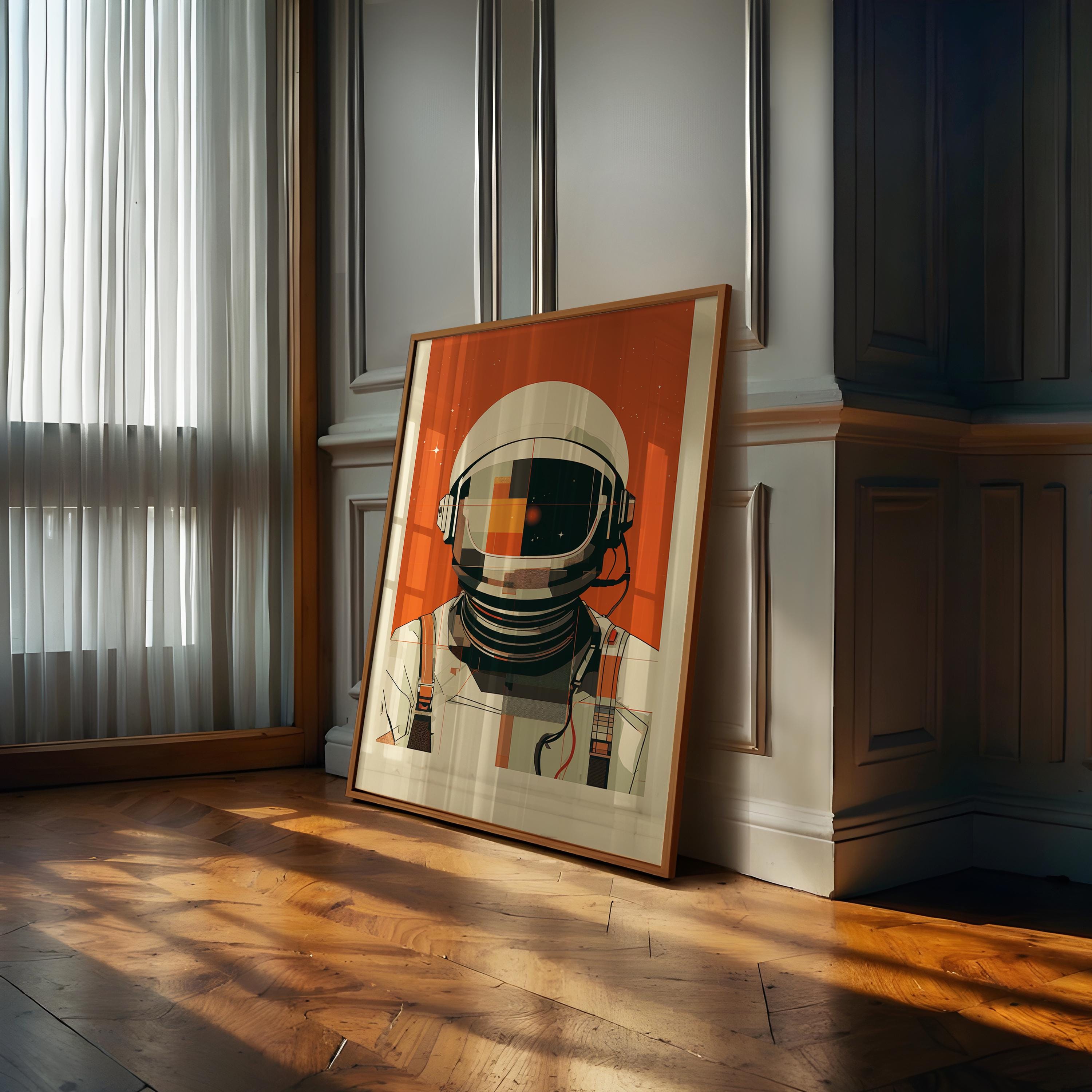 Retro Astronaut Wall Art, Digital Download, Astronaut Print, Boho Art ...