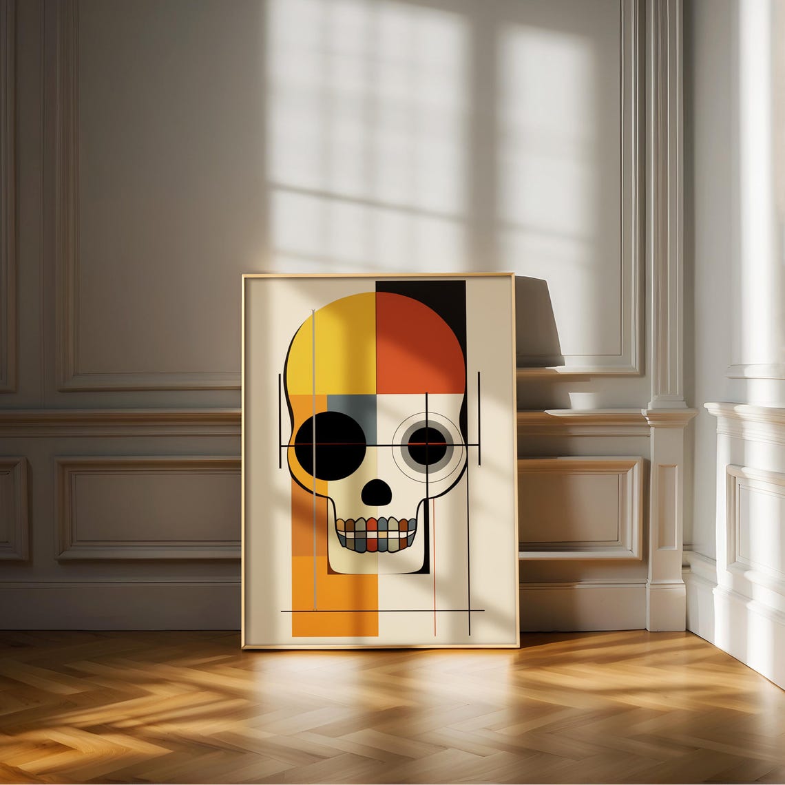 Abstract Skull Wall Art, Digital Download, Bauhaus Skull Poster, Skull ...