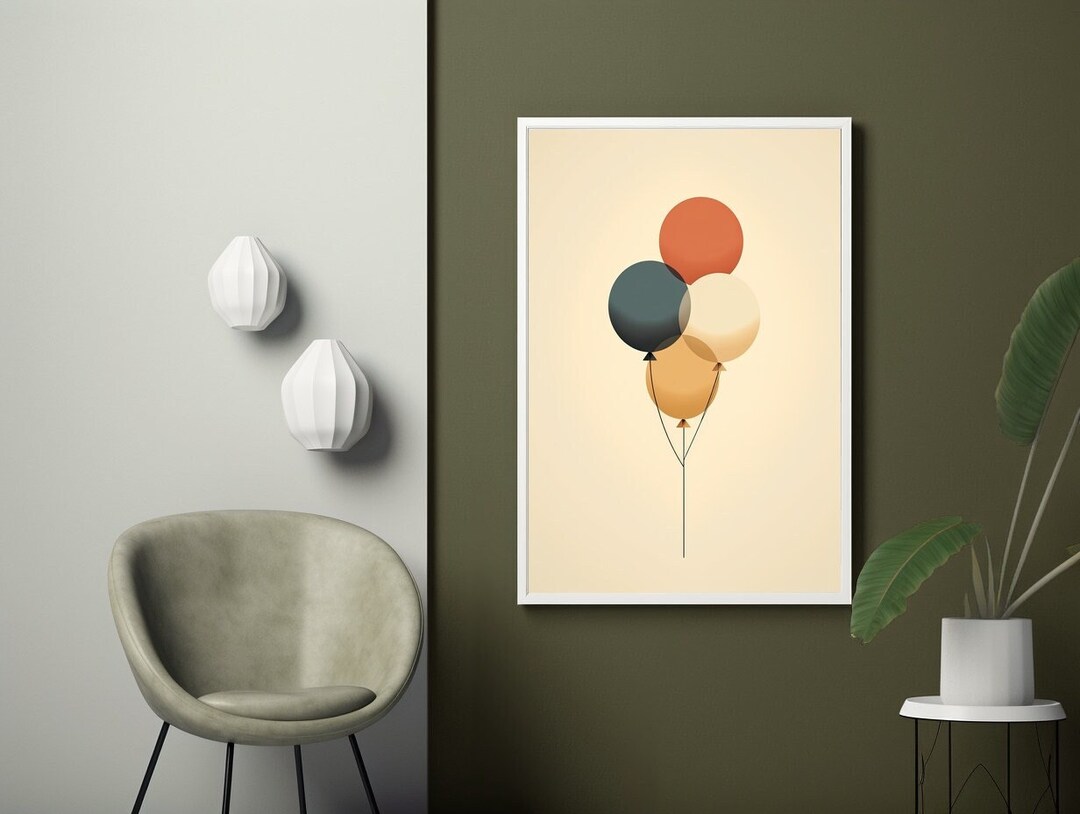 Vintage Balloons Wall Art, Digital Download, Balloon Minimalist Art ...