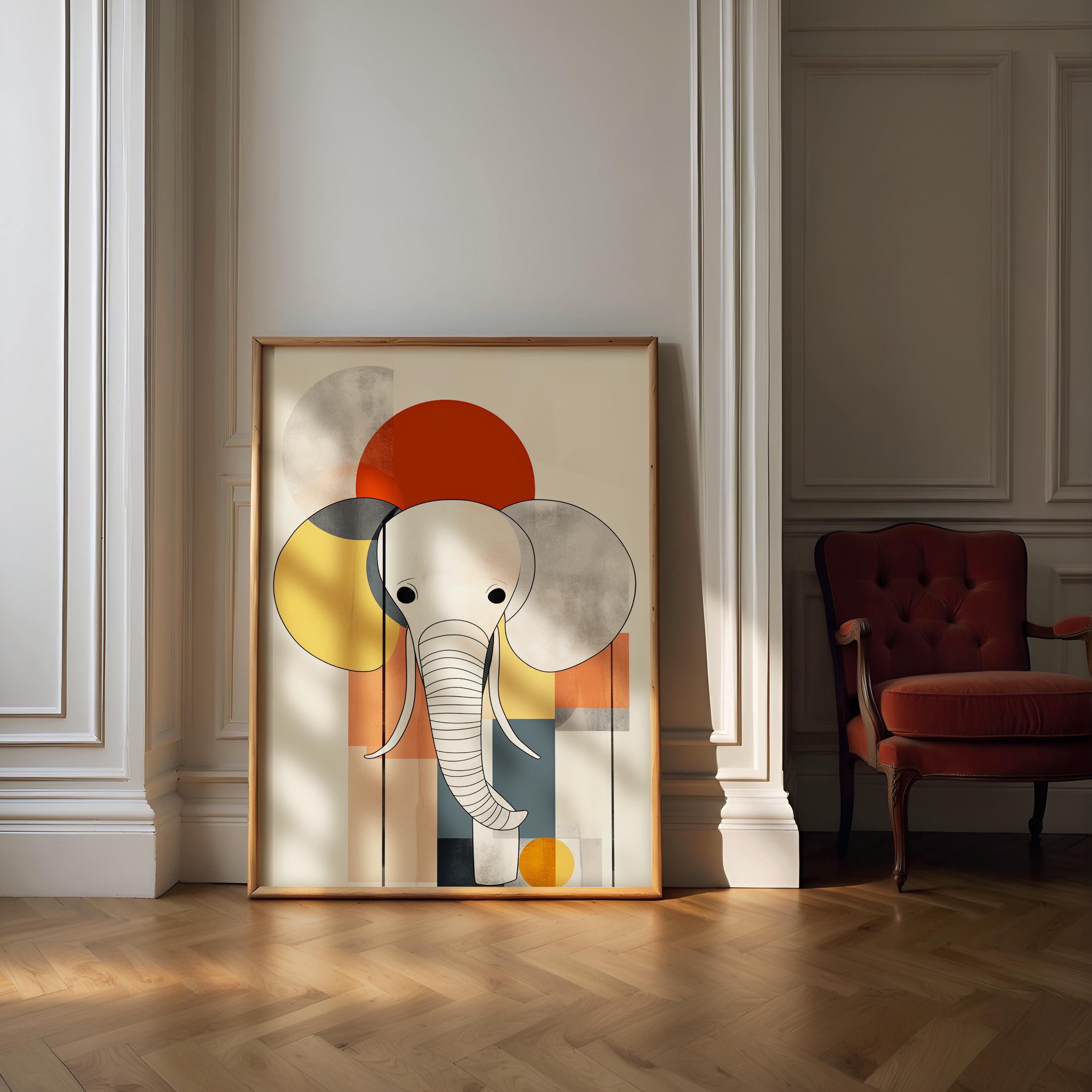 Elephant Wall Art, Digital Printable, Elephant Print, Bauhaus Poster ...