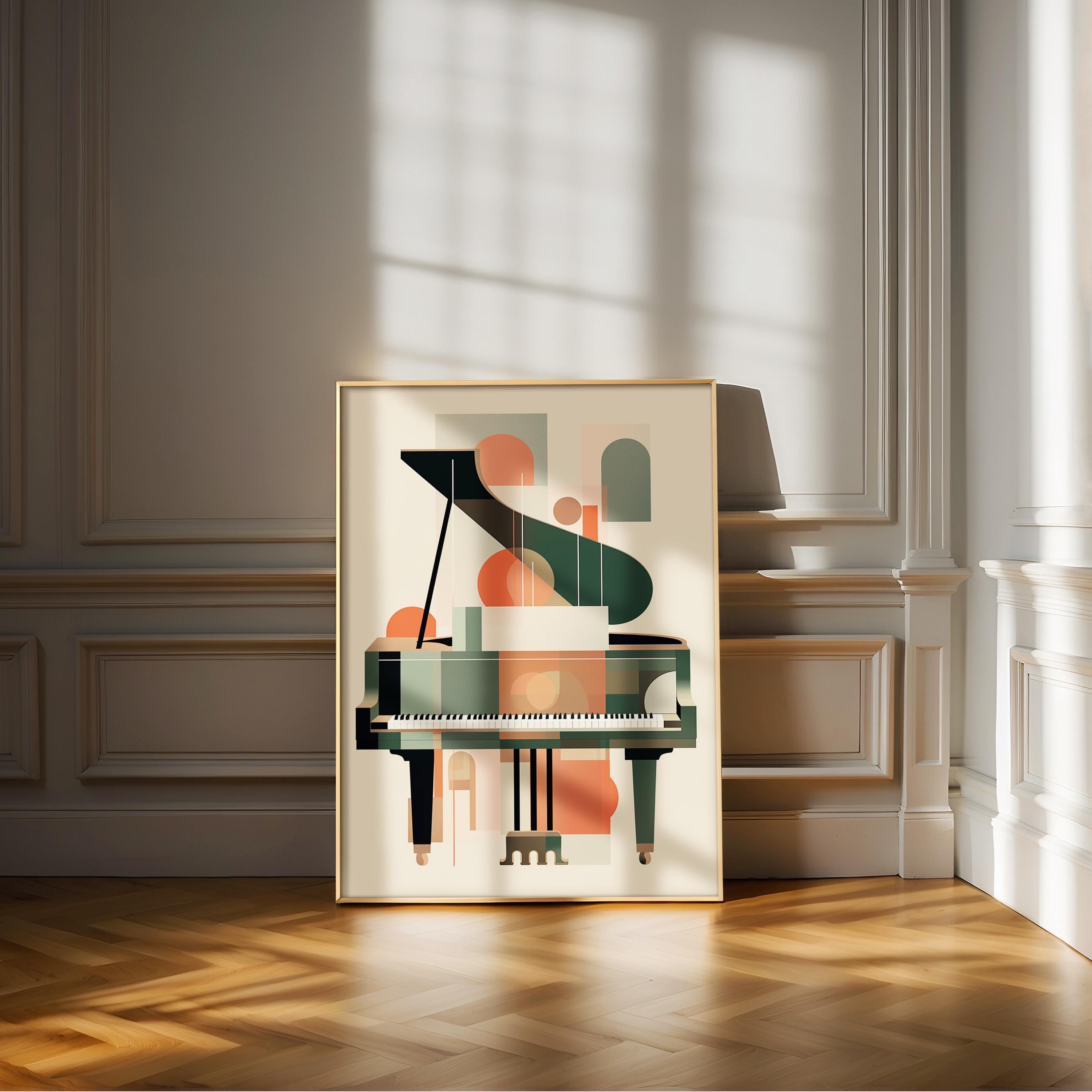 Piano Wall Art, Digital Download, Minimalist Music Print, Music Room ...