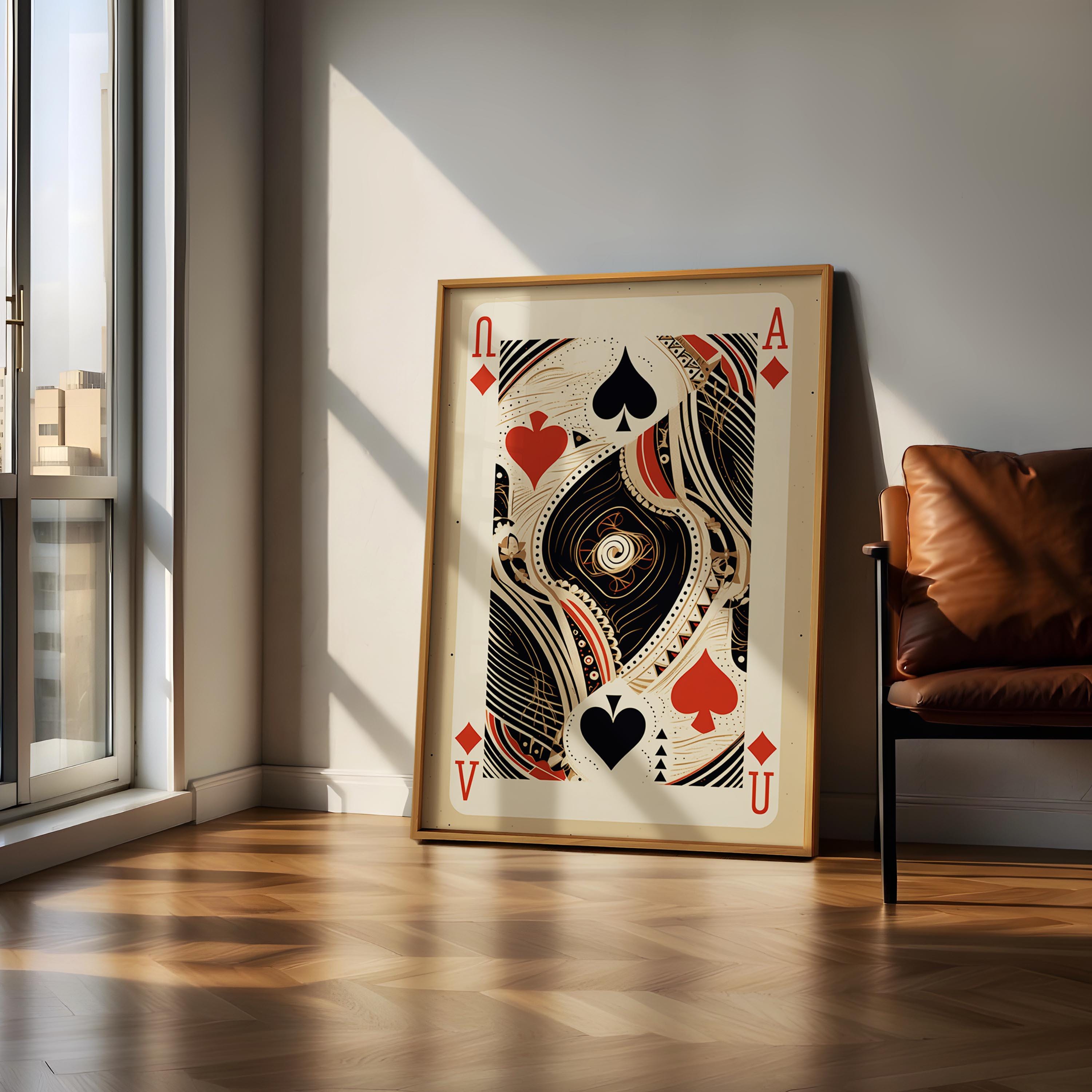 Playing Card Wall Art, Digital Download, Vintage Casino Card Print ...