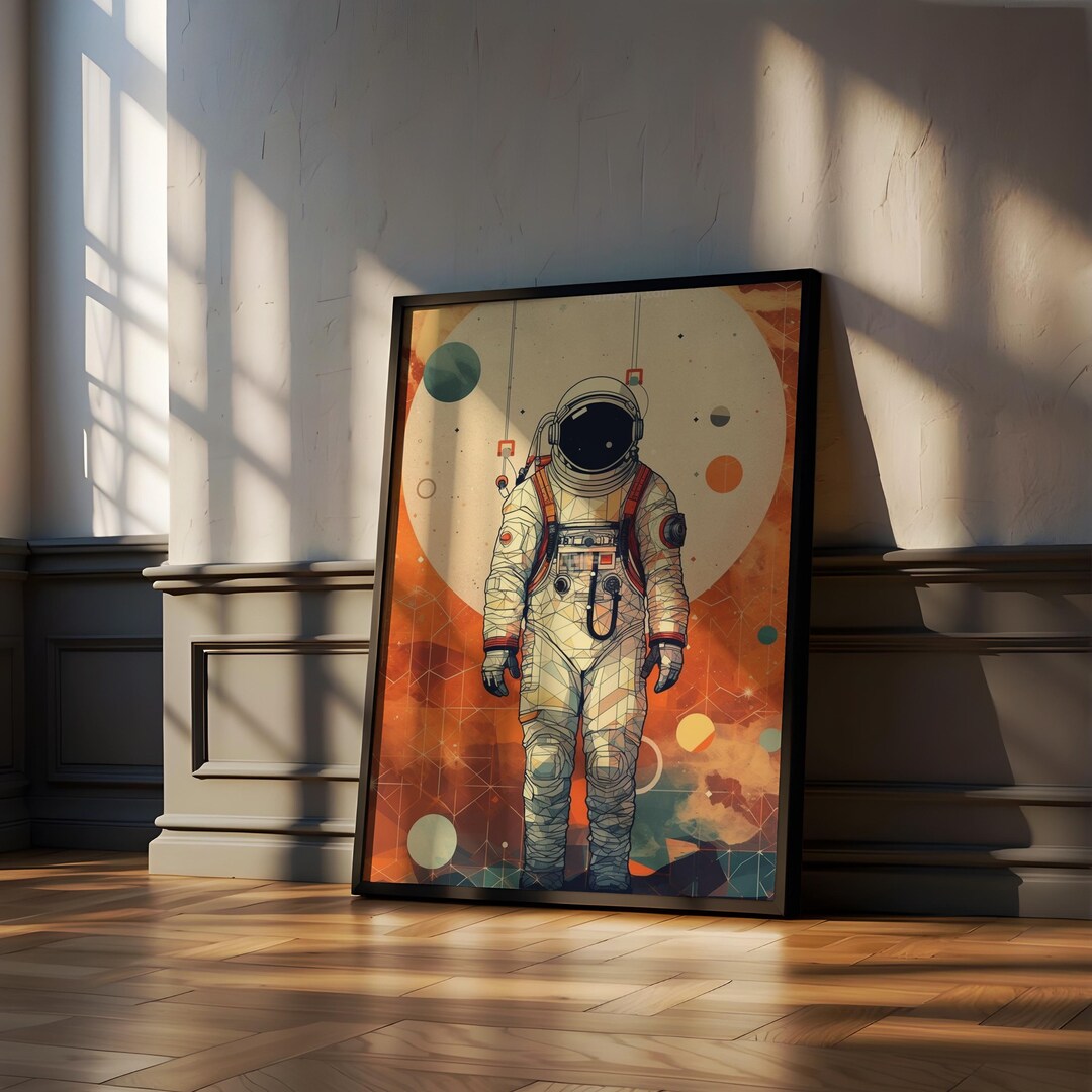 Abstract Space Wall Art, Digital Download, Vintage Astronaut Print ...