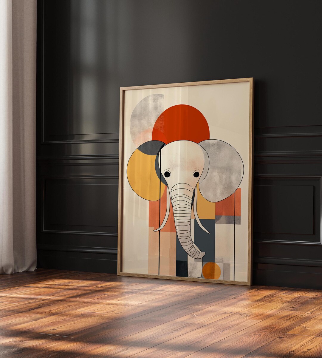 Elephant Wall Art, Digital Printable, Elephant Print, Bauhaus Poster ...