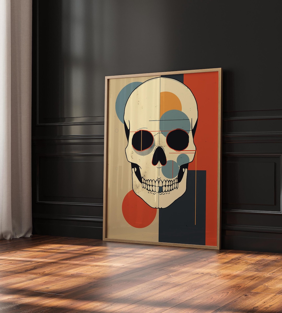 Bauhaus Skull Wall Art, Gothic Digital Print, Boho Skull Art Print ...