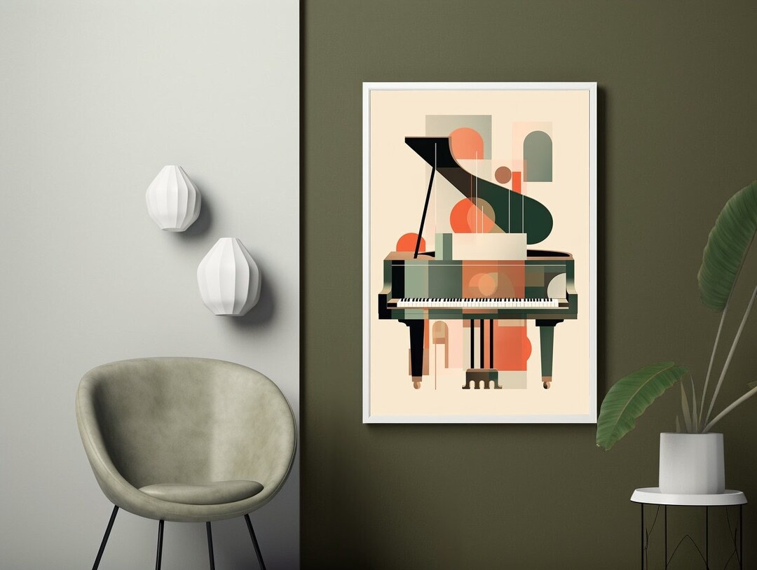 Piano Wall Art, Digital Download, Minimalist Music Print, Music Room ...
