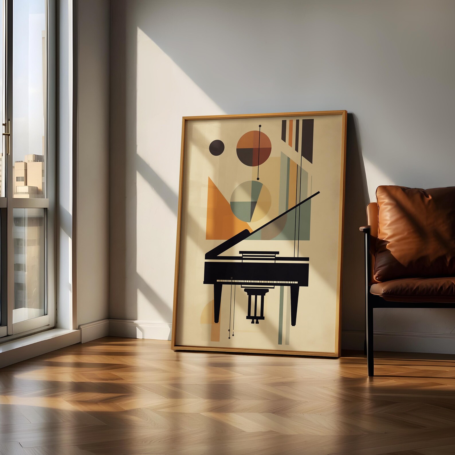 Bauhaus Style Piano Art, Neutral Wall Art, Mid Century Modern Boho ...