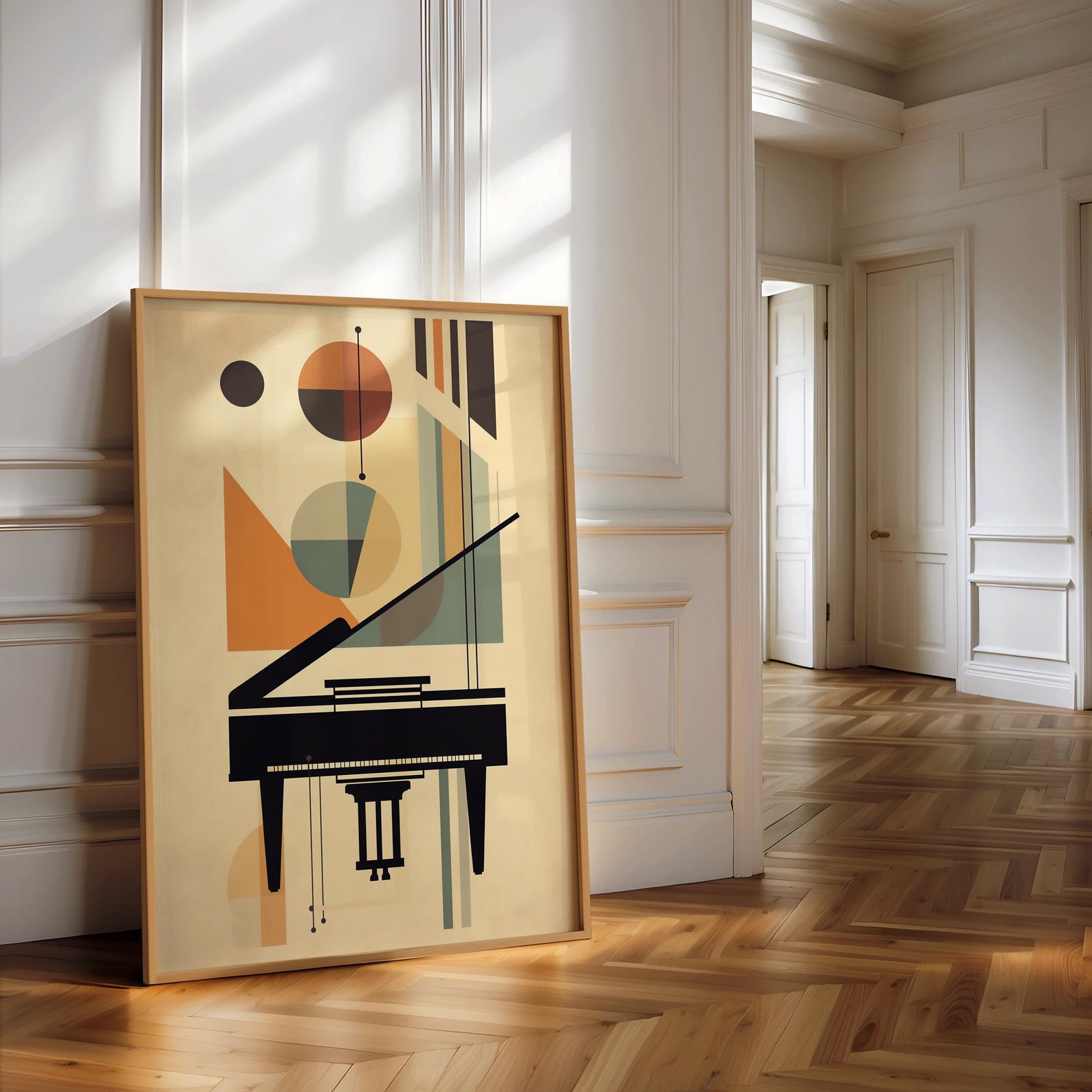 Bauhaus Style Piano Art, Neutral Wall Art, Mid Century Modern Boho ...