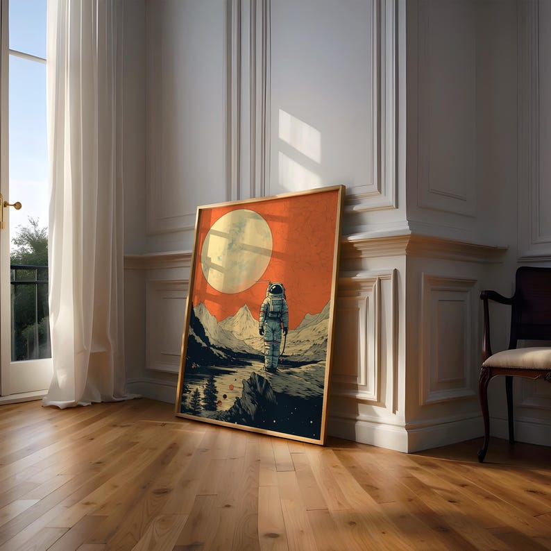 Astronaut Wall Art, Instant Download, Retro Vintage Space Explorer ...