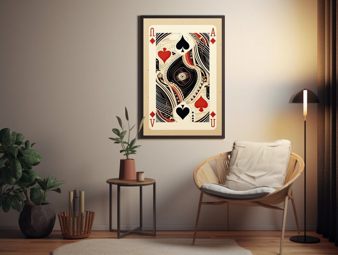 Playing Card Wall Art, Digital Download, Vintage Casino Card Print ...