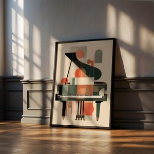 Piano Wall Art, Digital Download, Minimalist Music Print, Music Room ...
