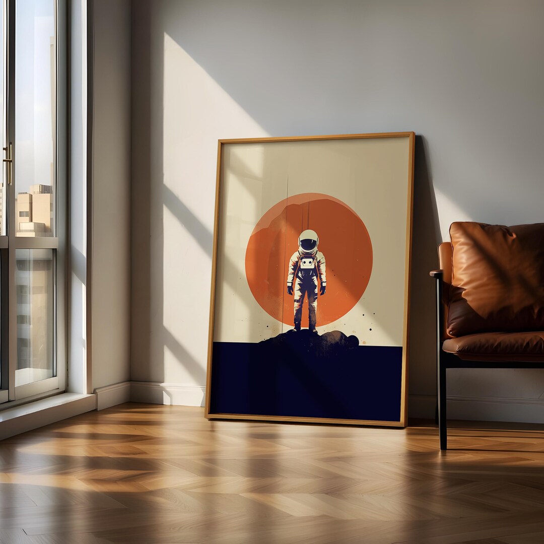Astronaut Wall Art, Digital Printable, Boho Minimalist Print, Spaceman ...