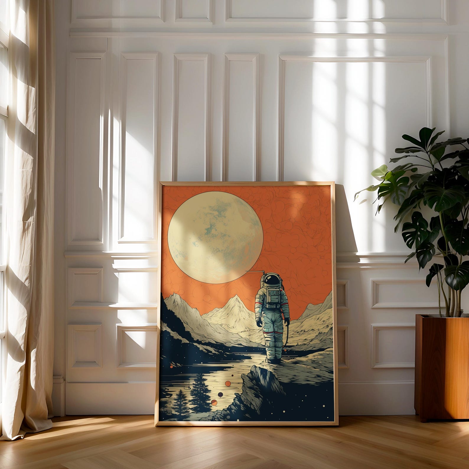 Astronaut Wall Art, Instant Download, Retro Vintage Space Explorer ...