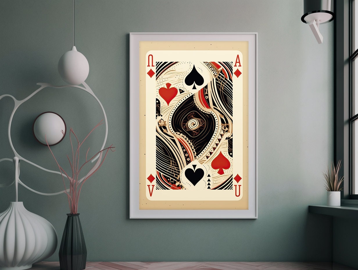 Playing Card Wall Art Digital Download Vintage Casino Card - Etsy