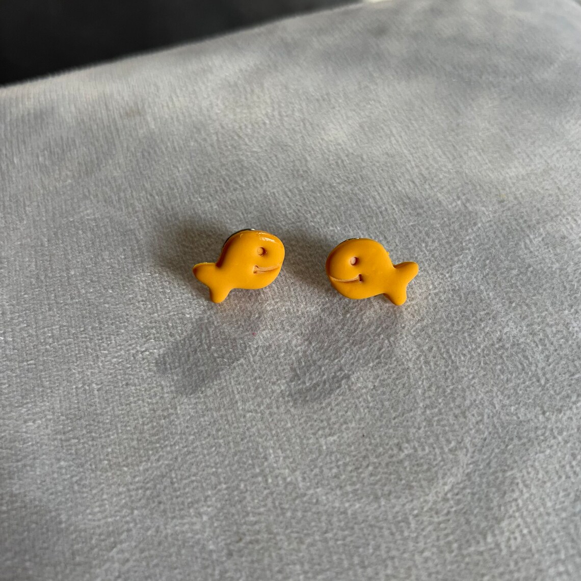 Goldfish Cracker Pin | Polymer Clay Goldfish Lapel Pins | Goldfish ...
