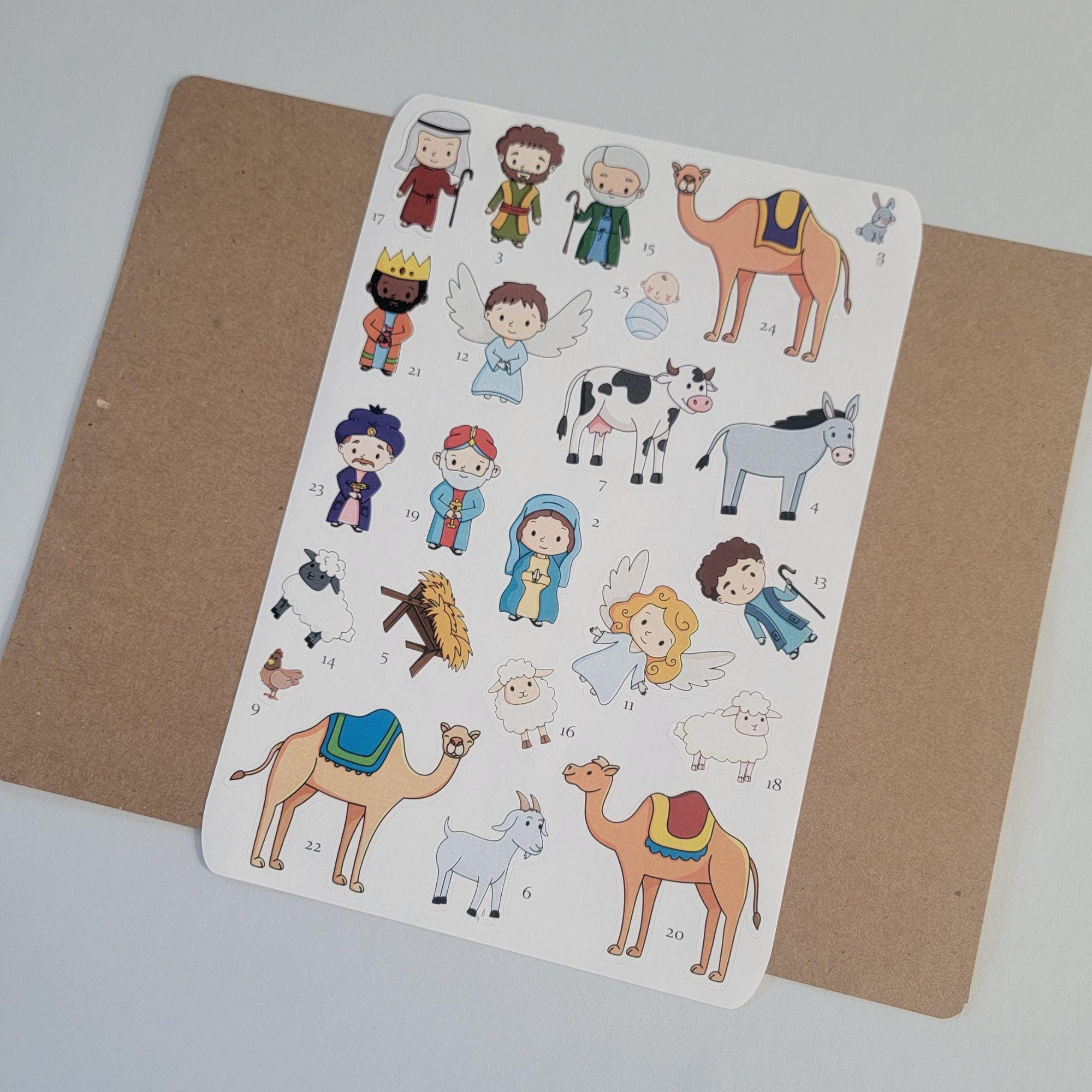 Sticker Nativity Advent Calendar Countdown to Christmas Sticker Sheets ...