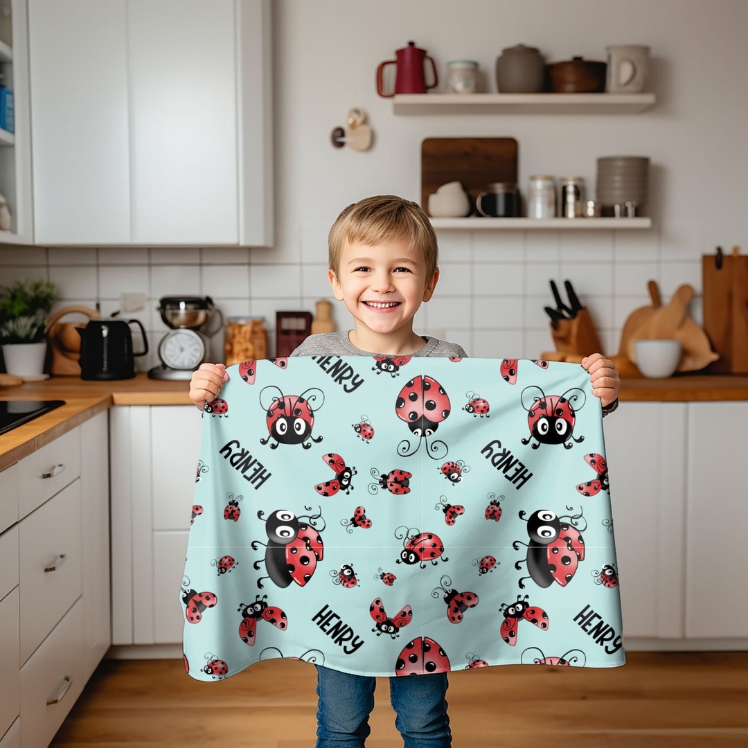 Personalized Ladybug Fleece Blanket Customized Bug Throw Blanket ...