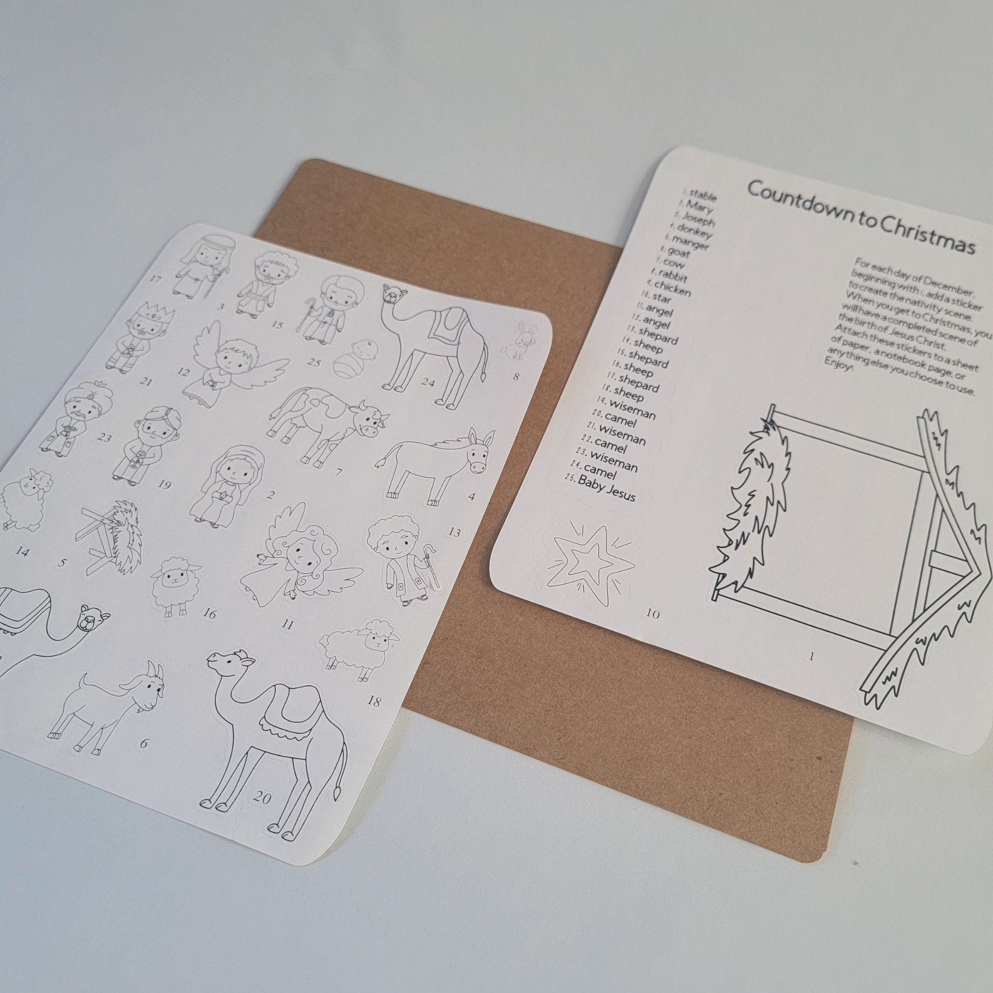 Sticker Nativity Advent Calendar Countdown to Christmas Sticker Sheets ...