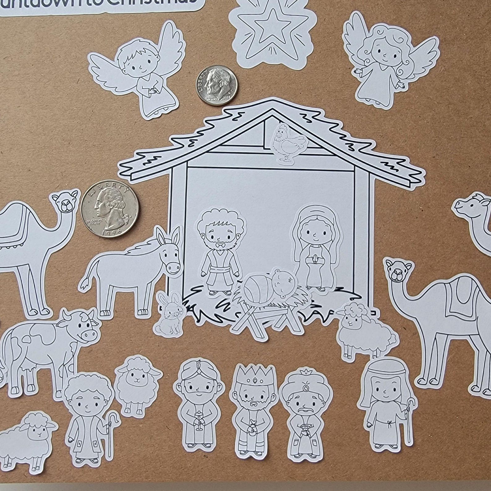 Sticker Nativity Advent Calendar Countdown to Christmas Sticker Sheets ...