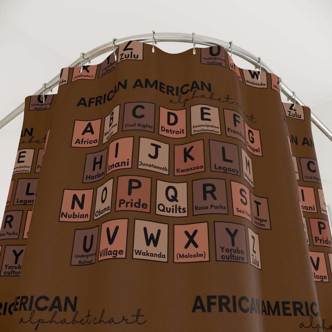 African American Alphabet Shower Curtains - Etsy
