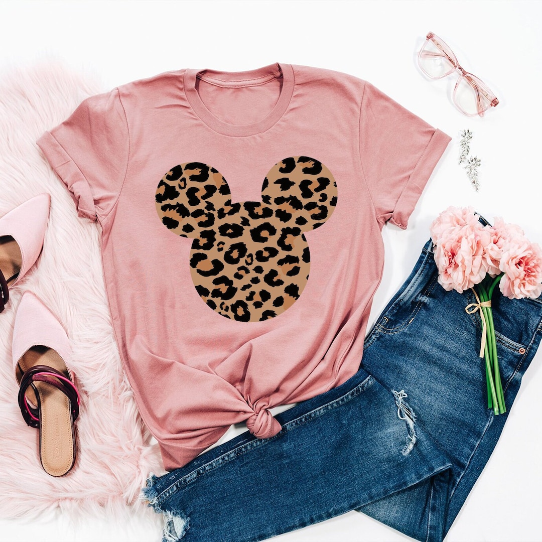 Minnie Leopard Shirt, Disneyworld Shirts, Animal Shirt,mickey and Mini ...