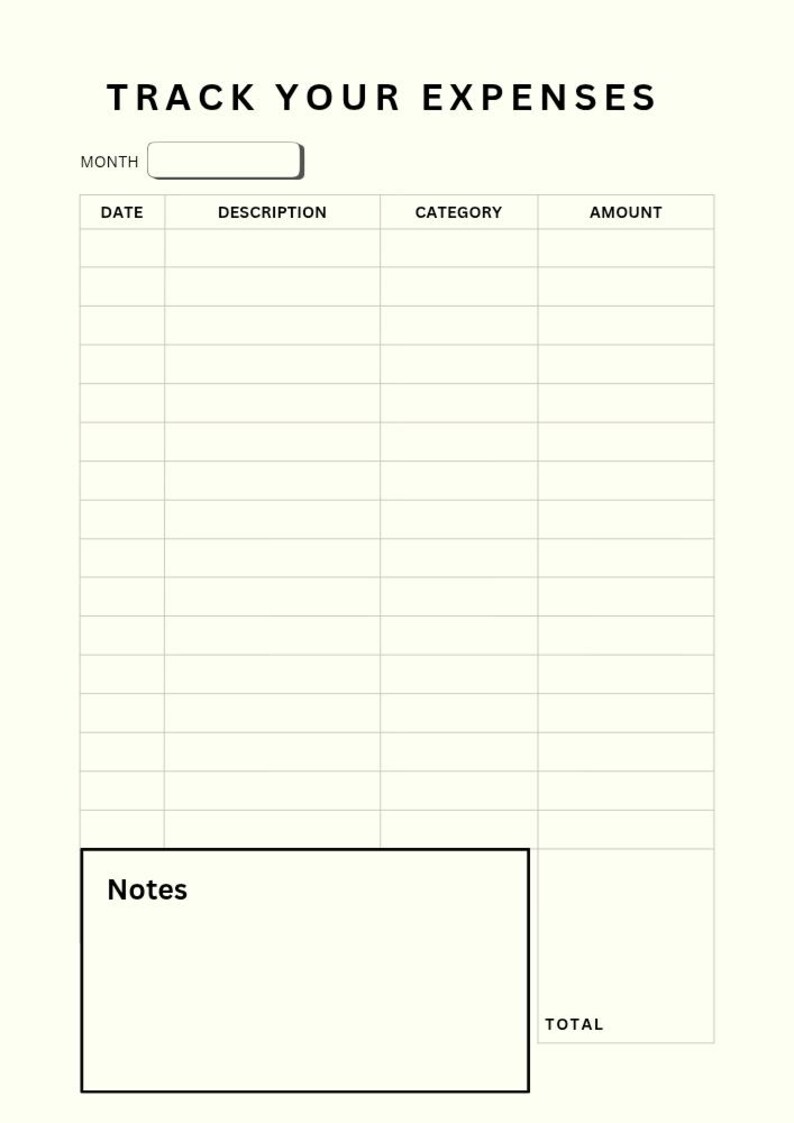 Expense Tracker Printable PDF | Simple Monthly Budget Tracker for ...