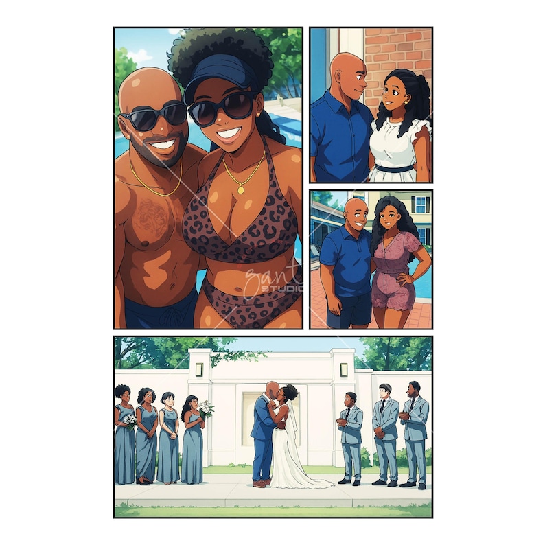 Custom Romantic Comic Strip From Your Love Story – Personalized Couple ...