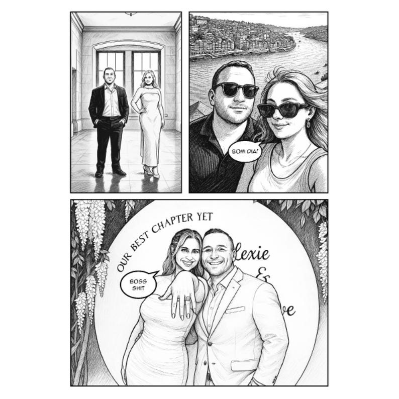 Custom Romantic Comic Strip From Your Love Story – Personalized Couple ...