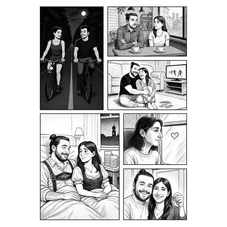 Custom Romantic Comic Strip From Your Love Story – Personalized Couple ...