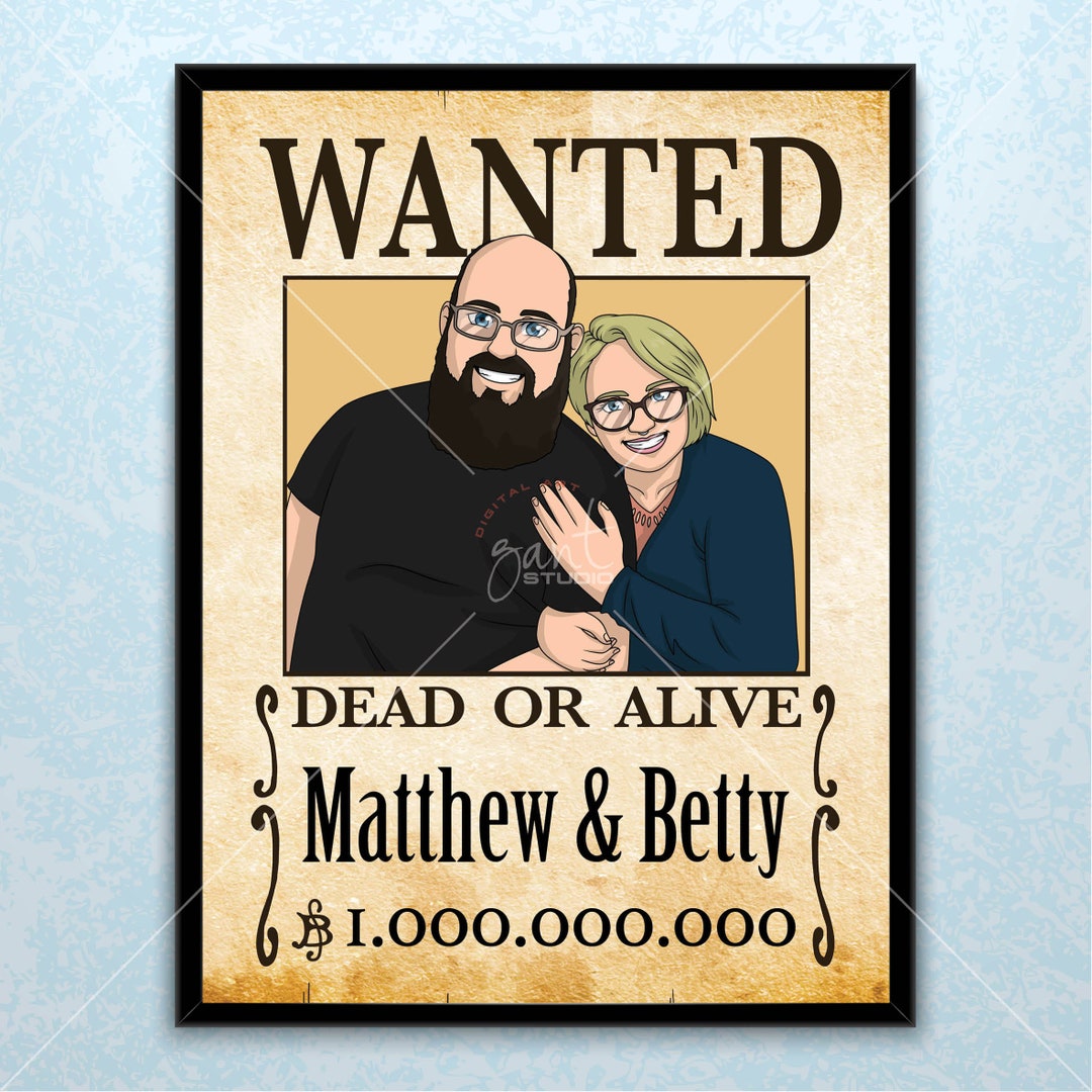 Custom Wanted Poster Digital Download Couple Party Wanted Poster ...