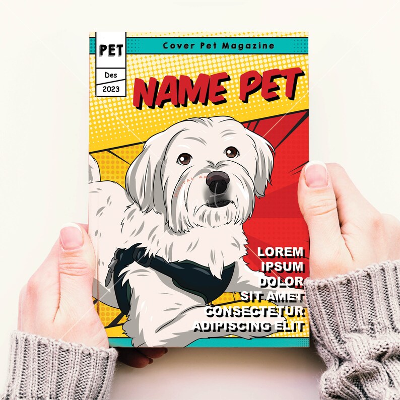 Custom Cartoon Cat & Dog Portrait Comic Book Pet Cartoon - Etsy