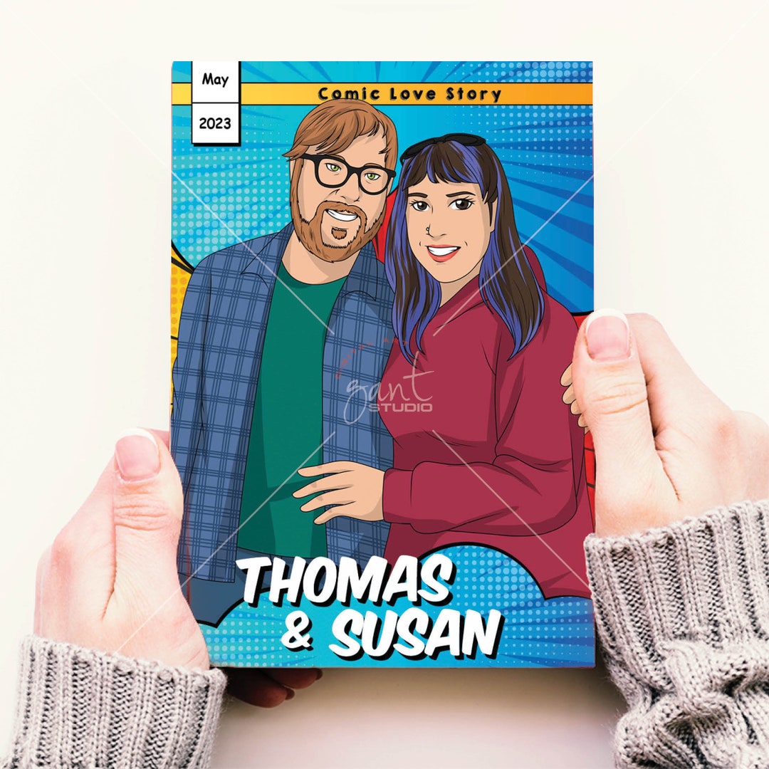 Custom Couple Drawing Book Cover Design - Etsy
