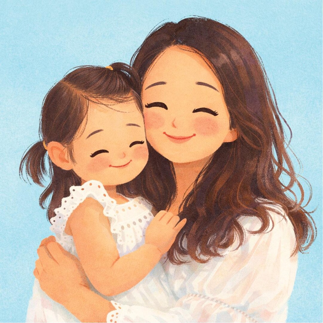 Custom Whimsical Family Portrait Drawing, Minimalist Watercolor Couple ...