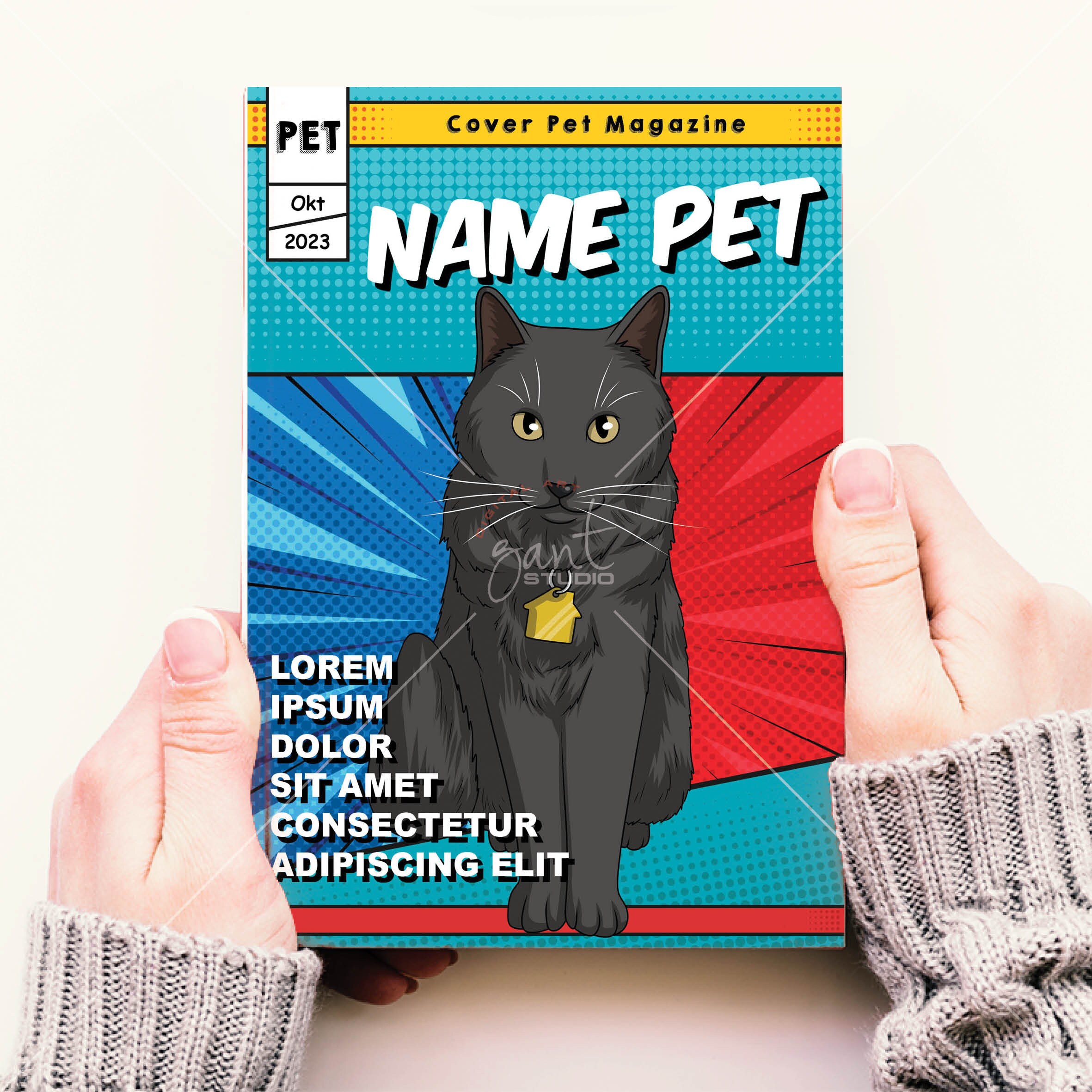 Custom Cartoon Cat & Dog Portrait Comic Book Pet Cartoon - Etsy