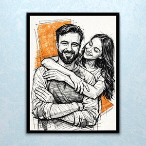 FAST DELIVERY Custom Pencil Sketch Portrait From Photo, Hand-drawn Wall ...