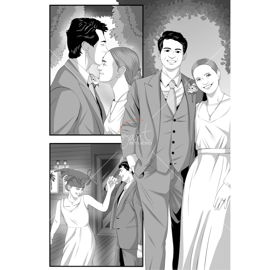 Personalized Romantic Comic Couple, Custom Comic Book, Illustrated Love ...