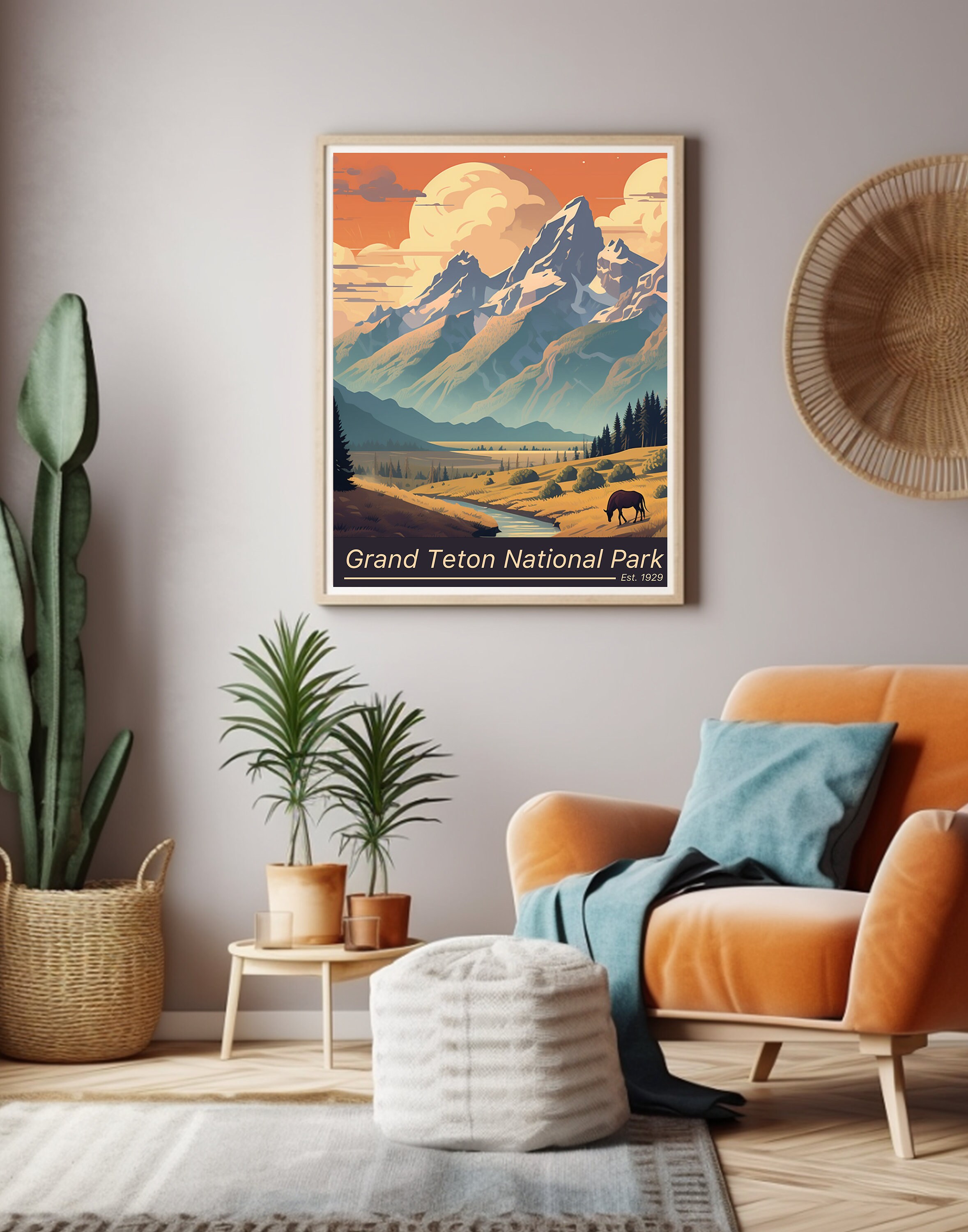 Grand Tetons National Park Digital Print Download - Instant Wall Art ...
