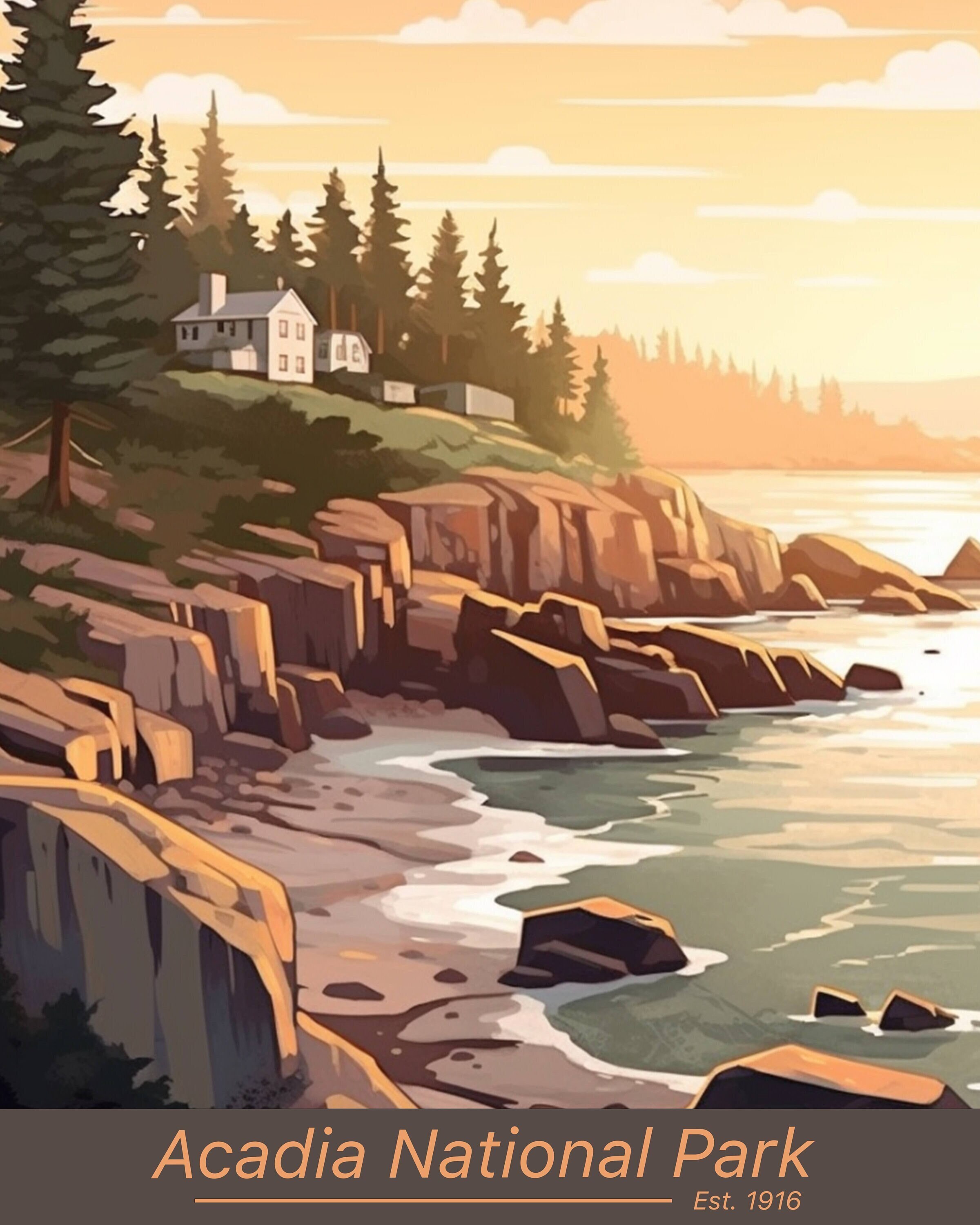 Acadia National Park Commercial Use Digital Art - High-resolution PNG ...
