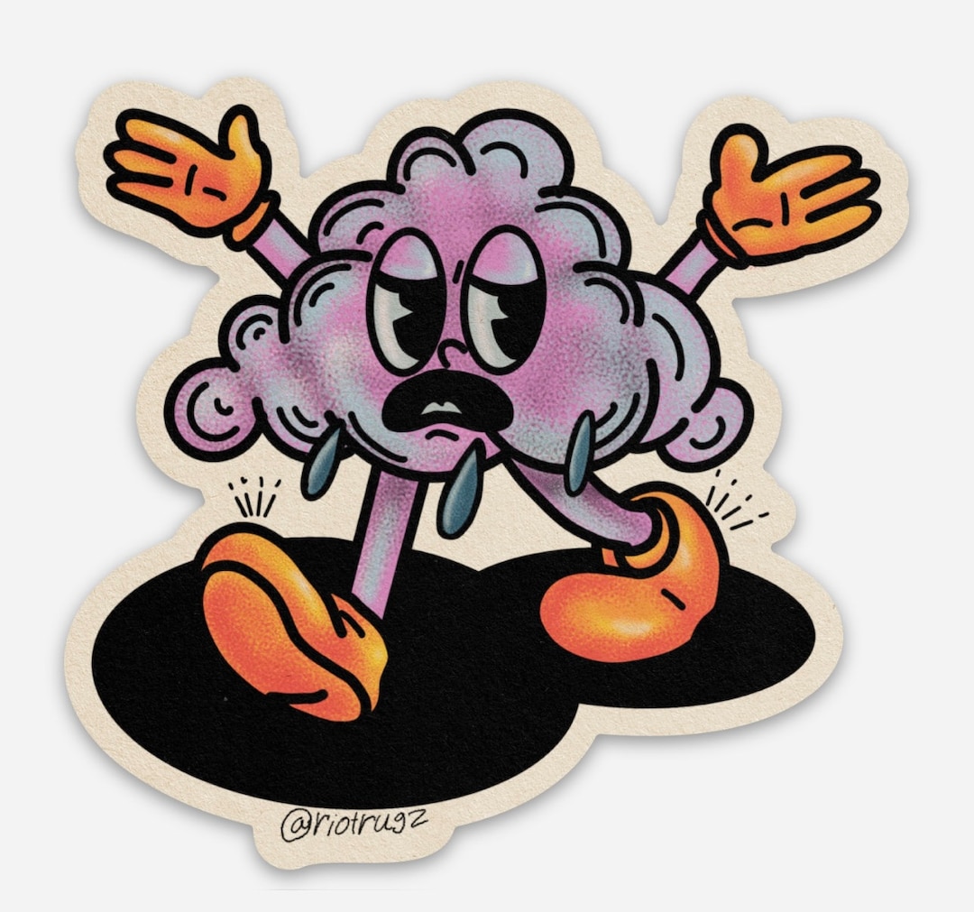 Rain Cloud Sticker - Etsy
