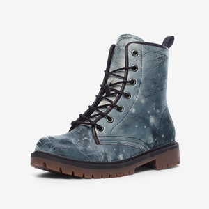 Winter Wonderland Leather Boots: Light Winter Boots, Snowflakes Painted ...