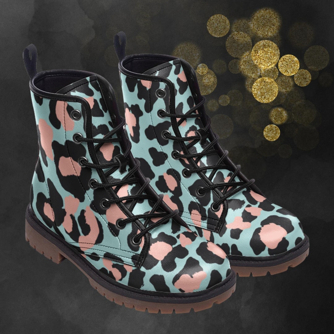 Blue Camouflage Leather Boots: Pink Leopard Light Spring Summer Fall ...