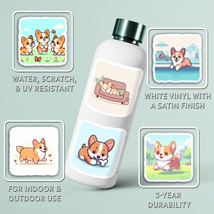 Cute Corgi Stickers! 6-sticker Sheet Vol. 1; Vinyl Stickers for Water ...