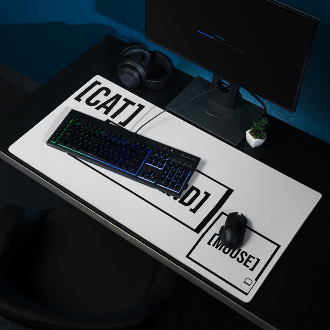 Gaming Mouse Pad "cat Here" Placement Mat | Right Handed - Etsy