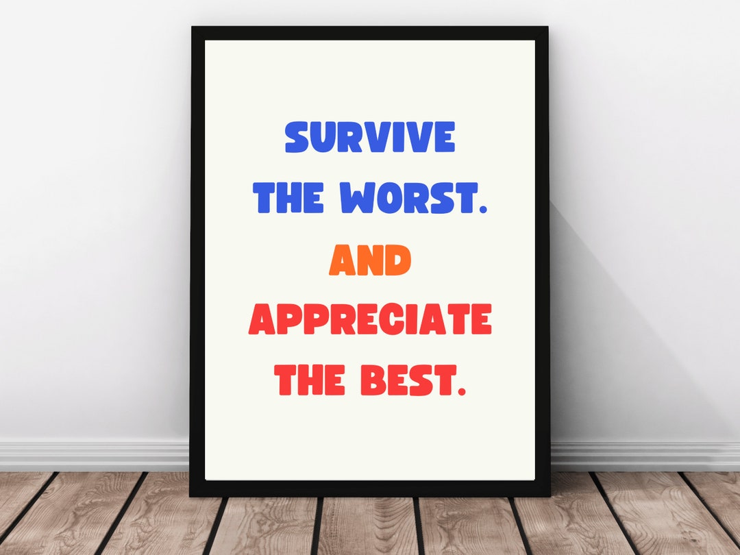 BRIGHT POSITIVITY Printable Wall Art Survival Quote Cubicle Poster ...