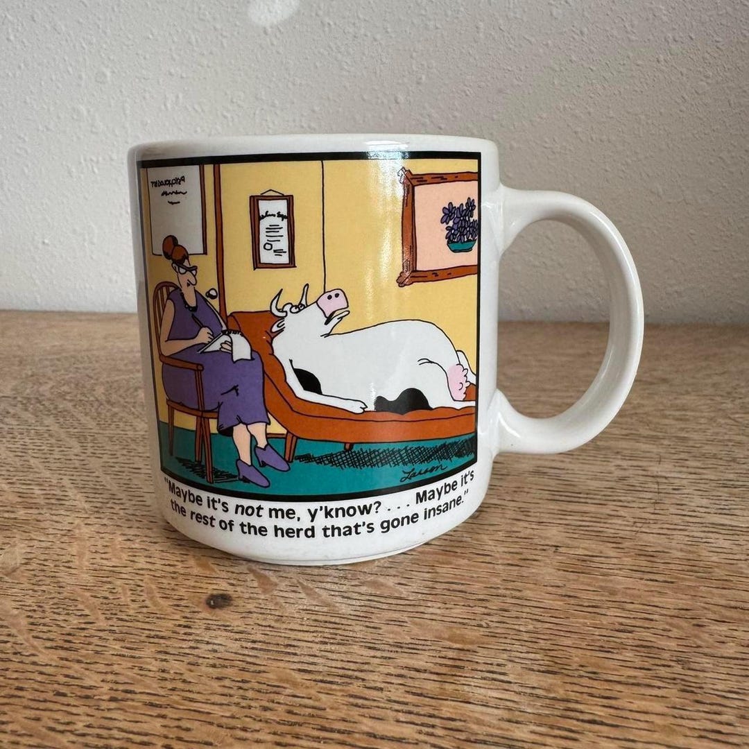 Vintage the Far Side by Gary Larson 'cow Therapy' Mug - Etsy