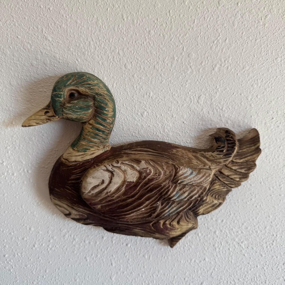 Vintage Plaster Mallard Duck Wall Decor - Etsy