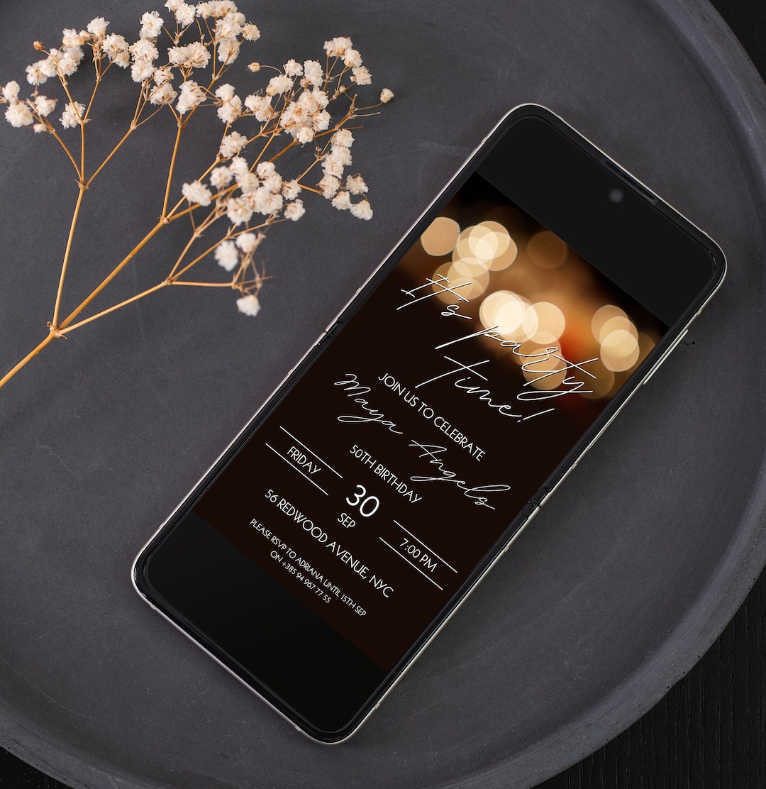 Birthday Party Digital Invitations, Birthday Electronic Photo Invite ...