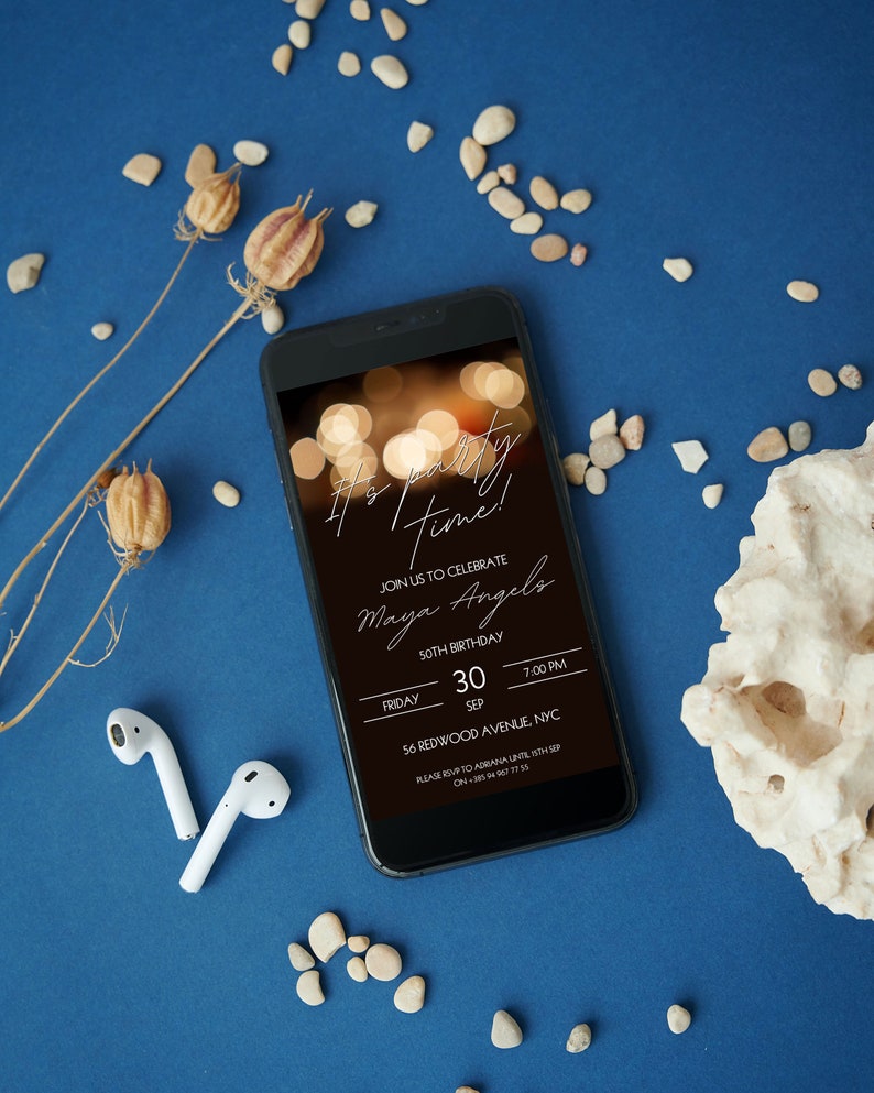 Birthday Party Digital Invitations, Birthday Electronic Photo Invite ...